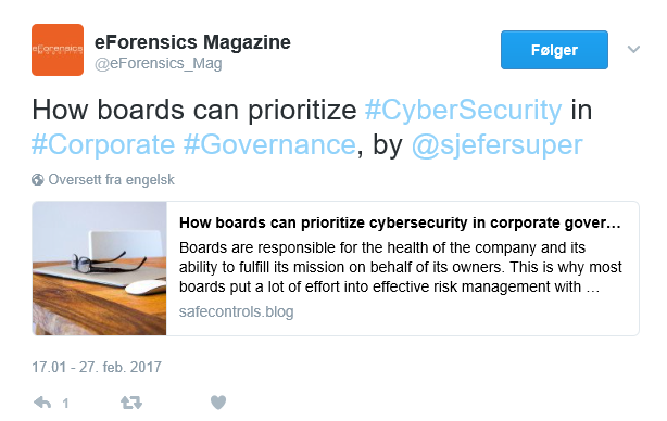 Cybersecurity for boards – the short story – safecontrols